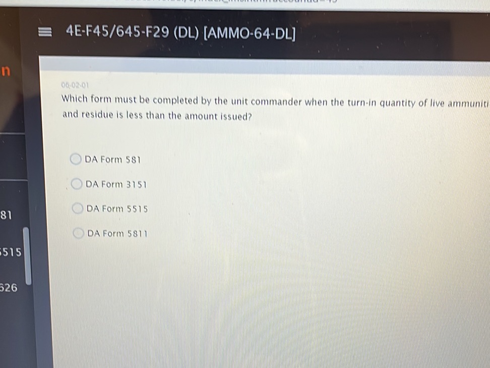 Which form must be completed by the unit | StudyX