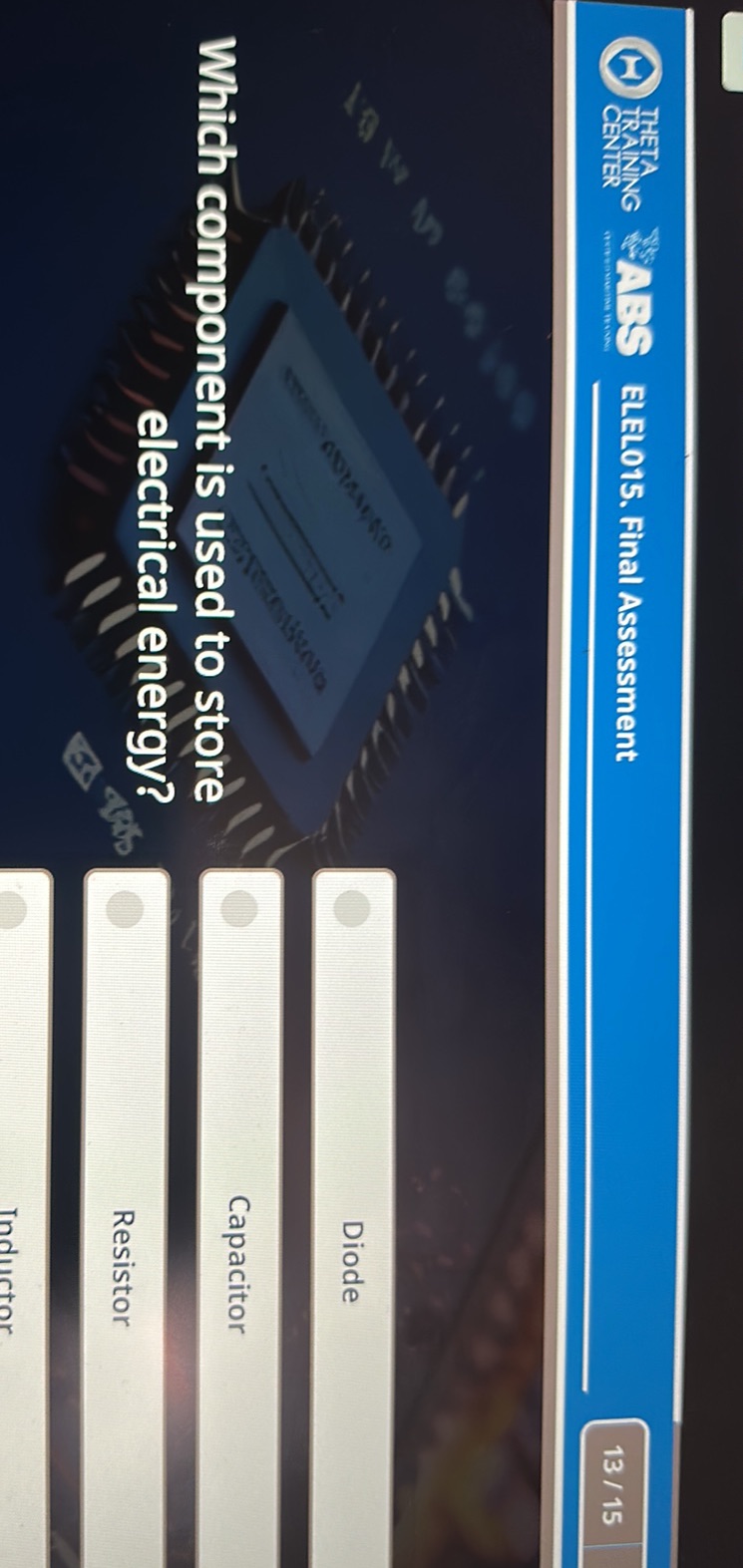 Which component is used to store electrical | StudyX