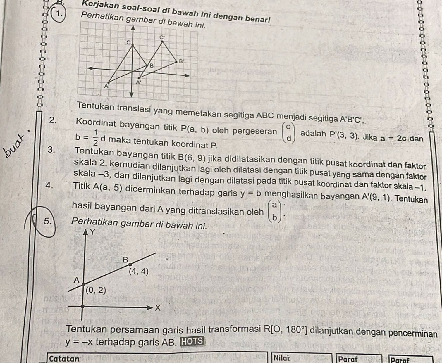 1. Tentukan translasi yang memetakan | StudyX
