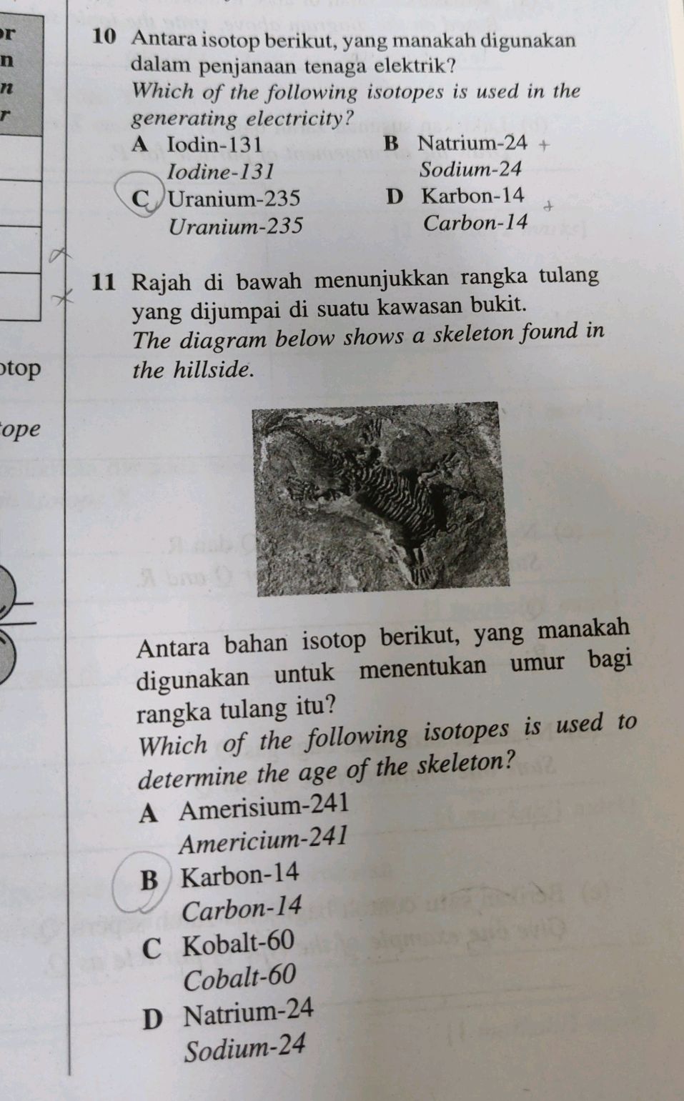 10 Antara isotop berikut, yang manakah | StudyX