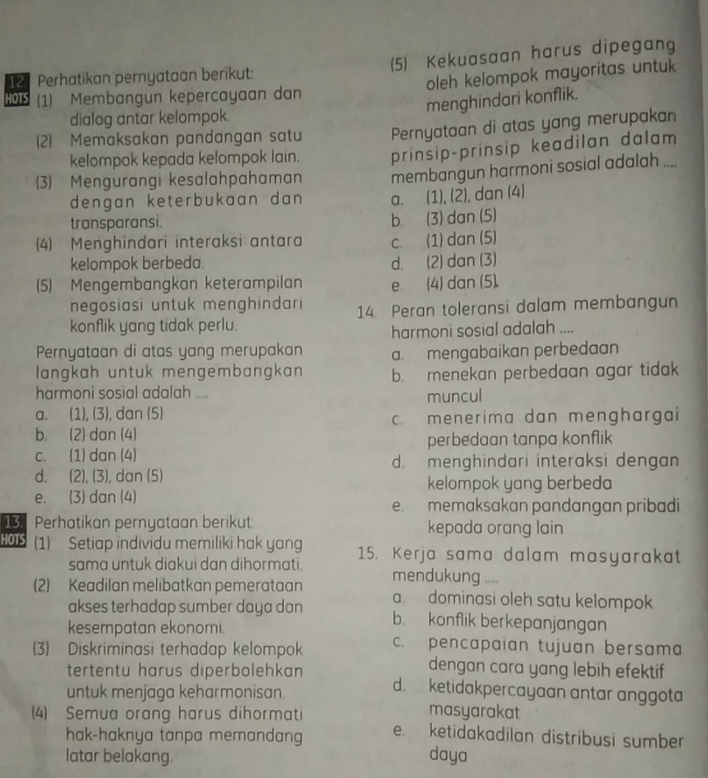 12. Perhatikan pernyataan berikut: (1) | StudyX