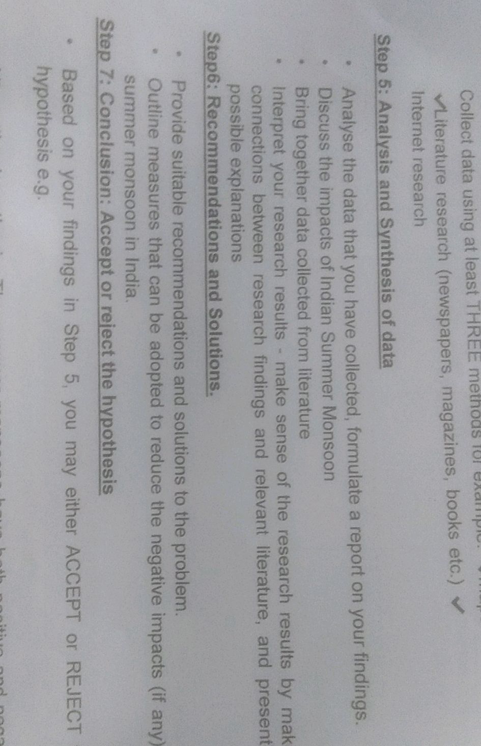 Collect data using at least THREE methods | StudyX