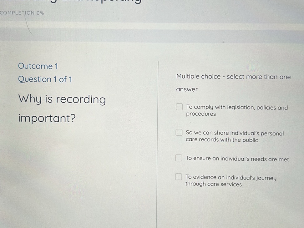 Why is recording important? Multiple choice | StudyX