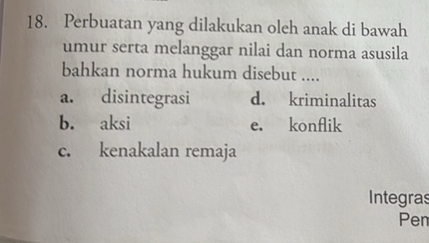 18. Perbuatan yang dilakukan oleh anak di | StudyX