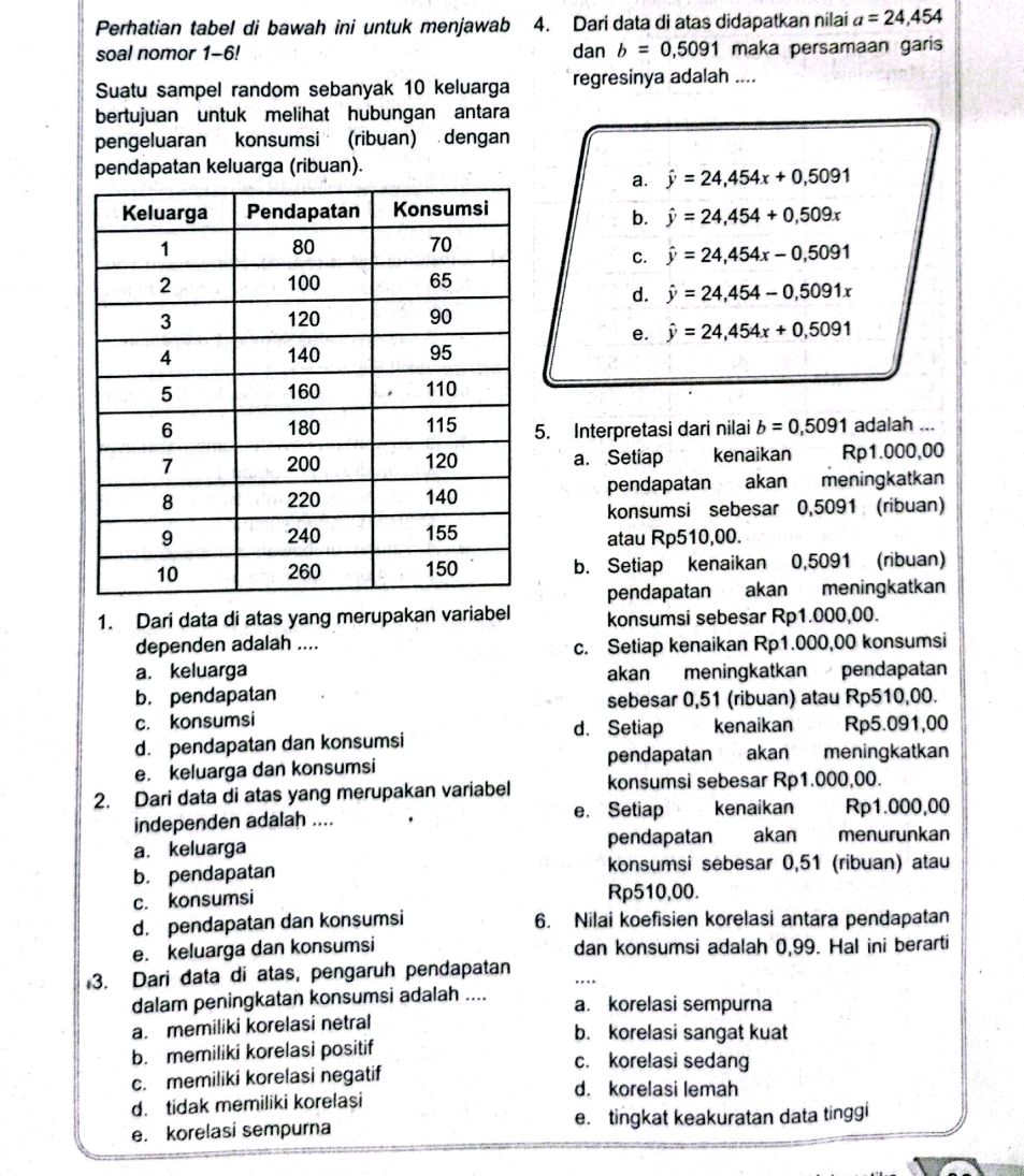 Perhatikan tabel di bawah ini untuk menjawab | StudyX
