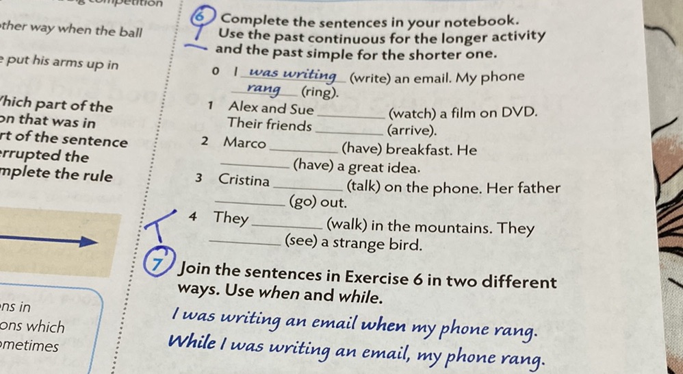 Complete the sentences in your notebook. Use | StudyX