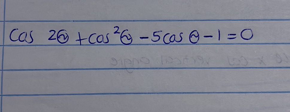 Solving Trigonometric Equation: cos(2θ) + | StudyX
