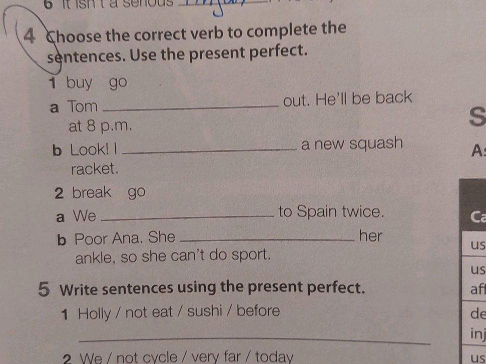 4 Choose the correct verb to complete the | StudyX