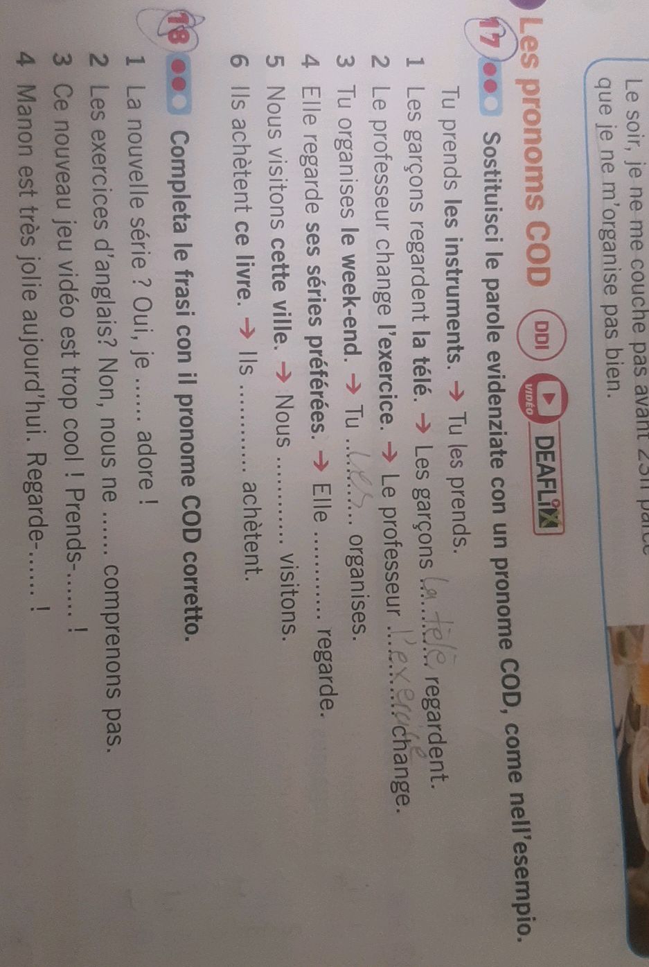 Sostituisci le parole evidenziate con un | StudyX