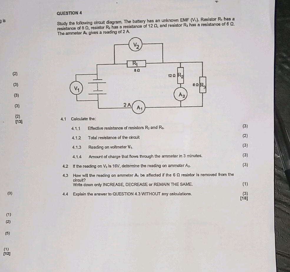 QUESTION 4 Study the following circuit | StudyX