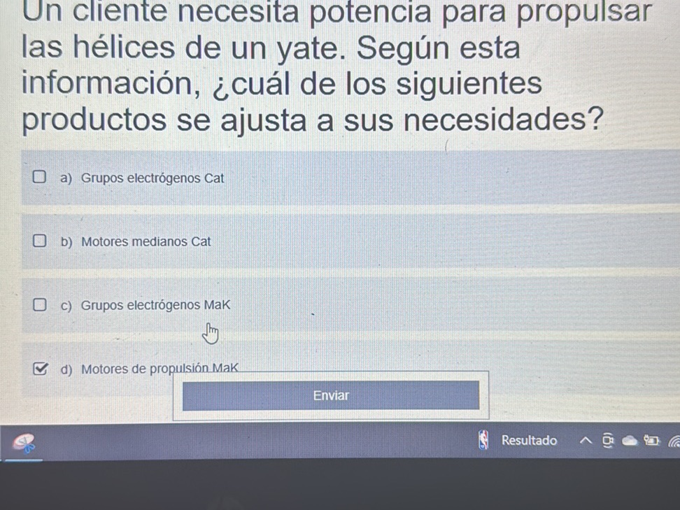 Un cliente necesita potencia para propulsar | StudyX