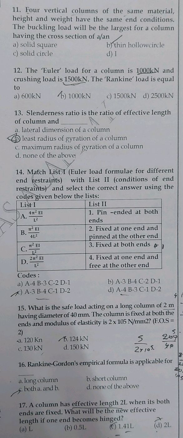 11. Four vertical columns of the same | StudyX