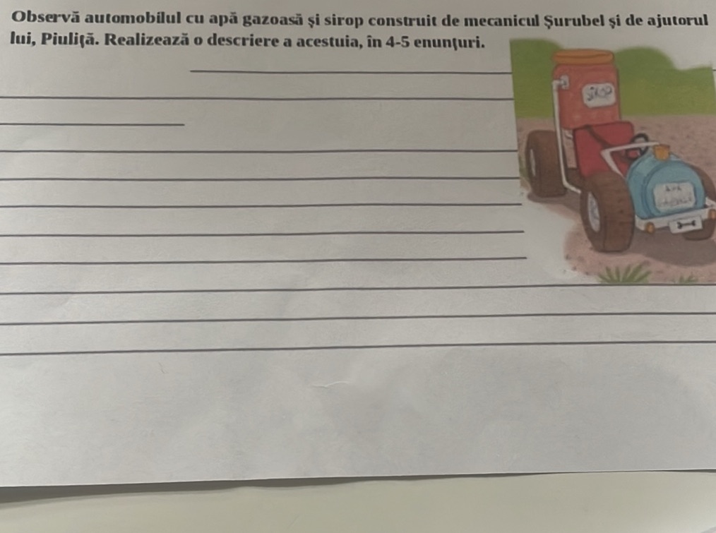 Observă automobilul cu apă gazoasă şi sirop | StudyX