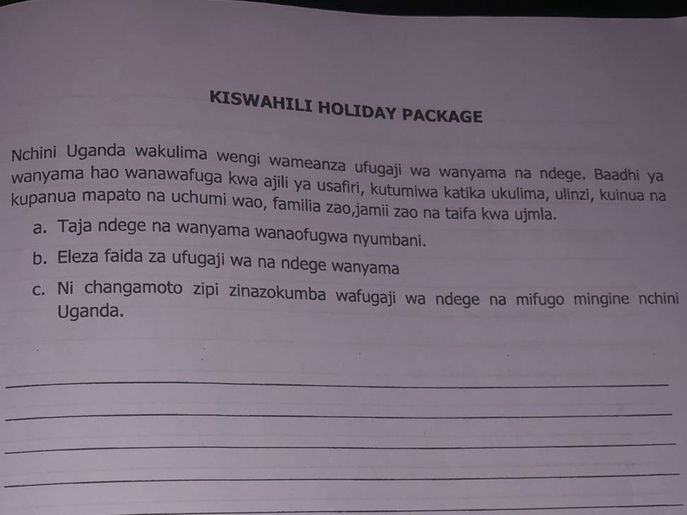 a. Taja ndege na wanyama wanaofugwa