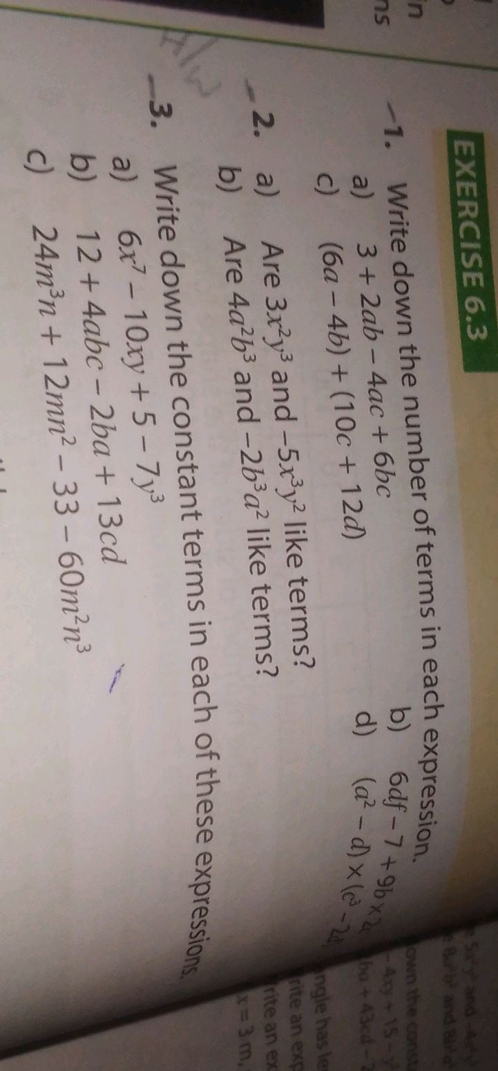 1. Write down the number of terms in each | StudyX