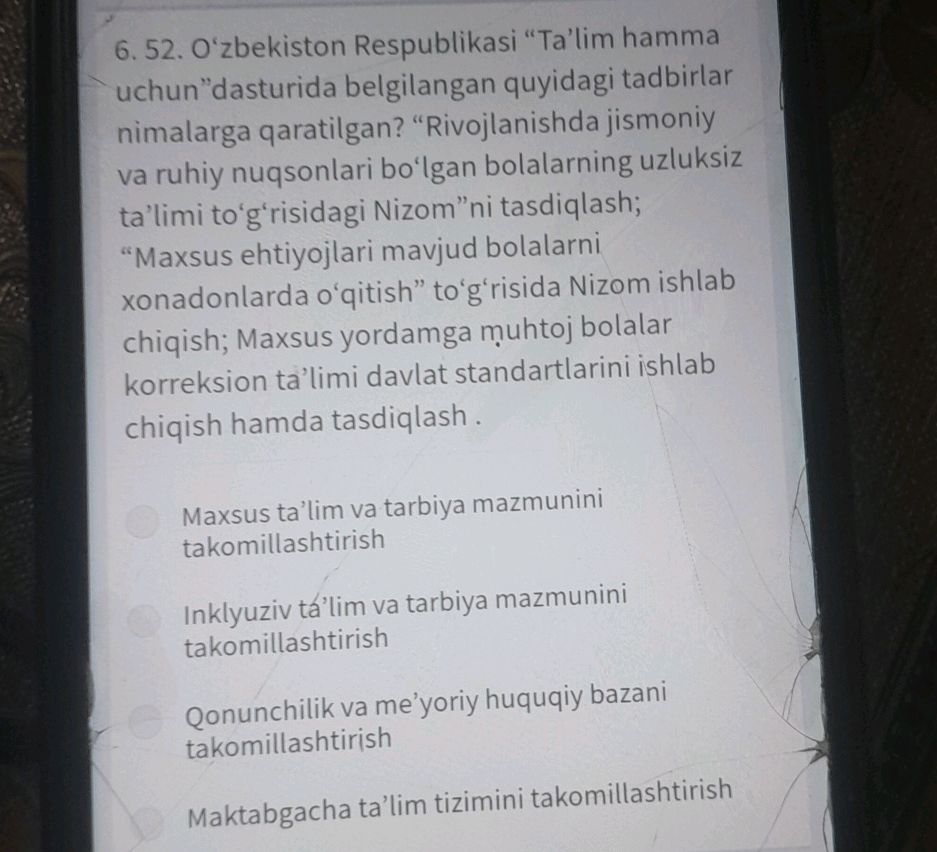 6. 52. O'zbekiston Respublikasi "Ta'lim | StudyX