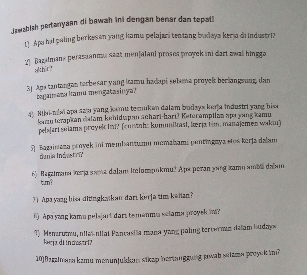 Jawablah pertanyaan di bawah ini dengan | StudyX