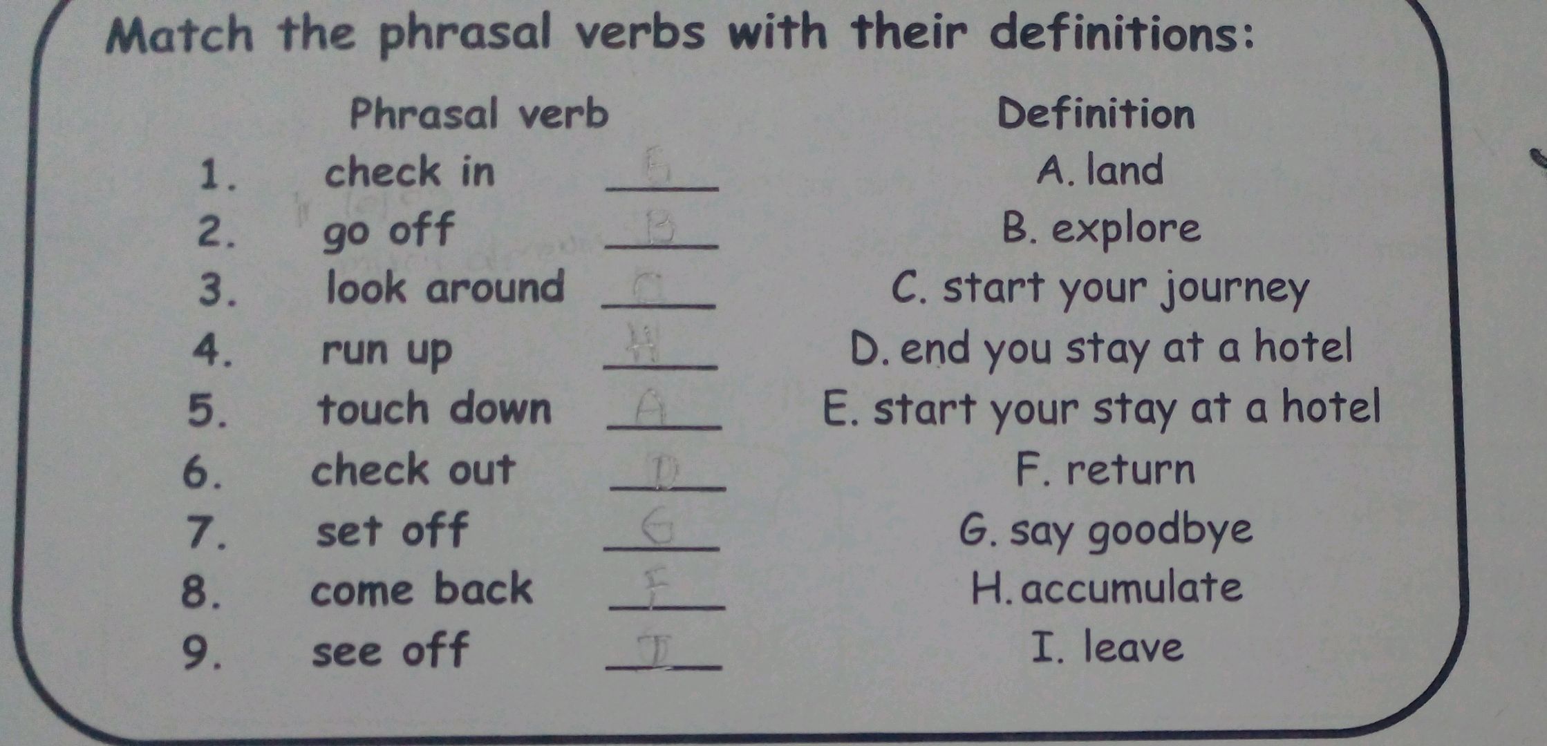 Match the phrasal verbs with their | StudyX