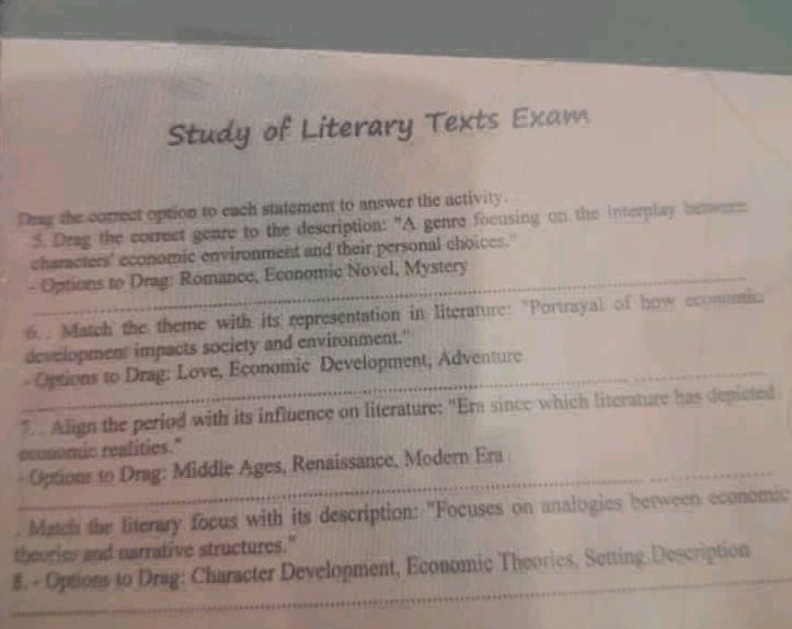 5. Drag the correct genre to the | StudyX