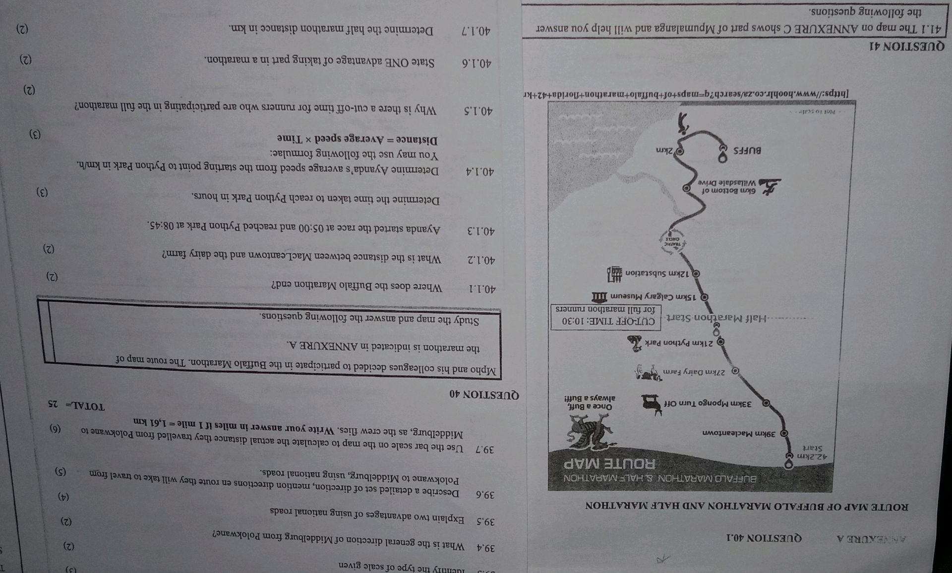 QUESTION 40.1 ROUTE MAP OF BUFFALO MARATHON | StudyX