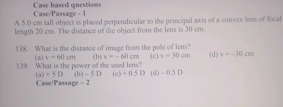 A 5.0 cm tall object is placed perpendicular | StudyX