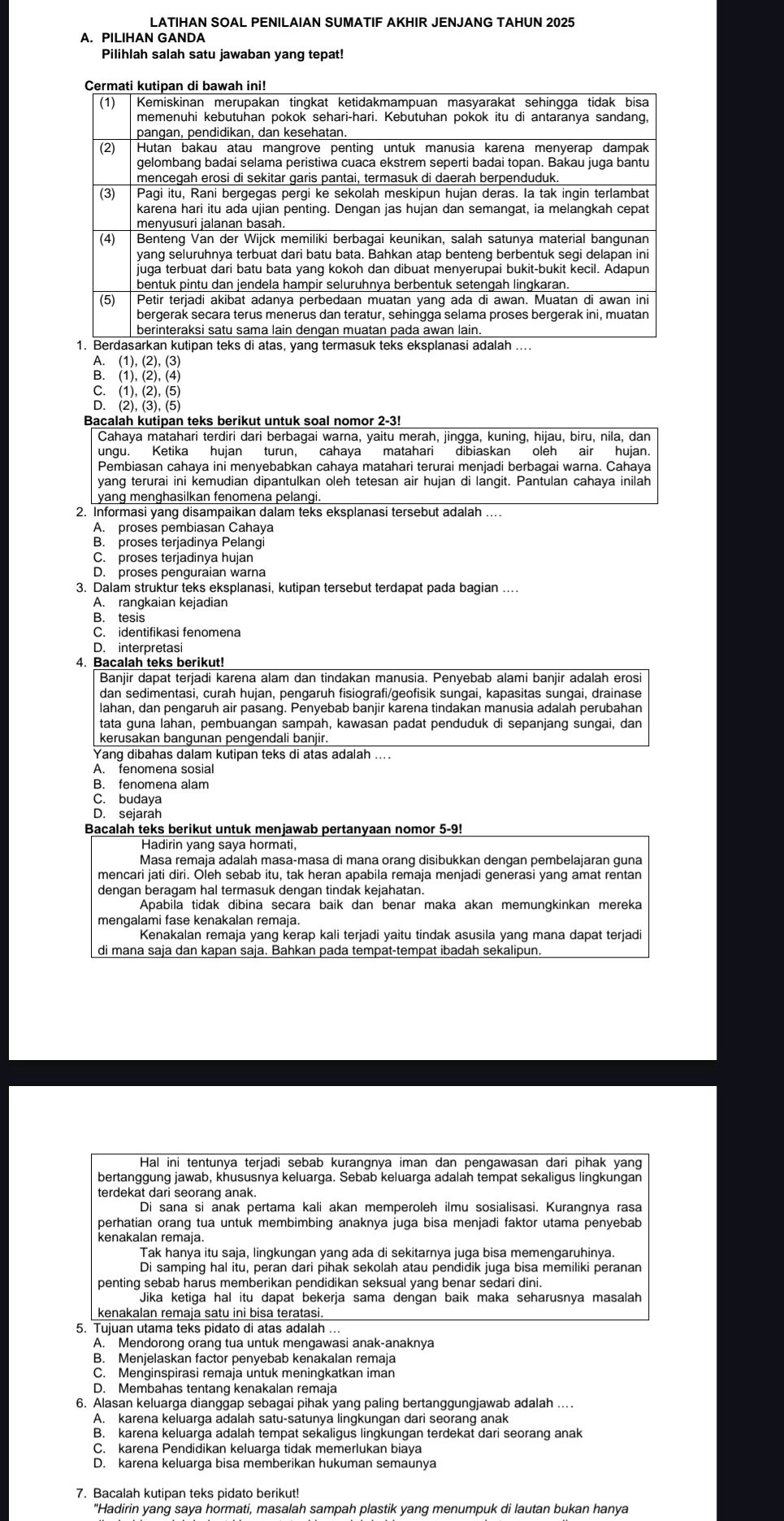 1. Berdasarkan kutipan teks di atas, yang | StudyX