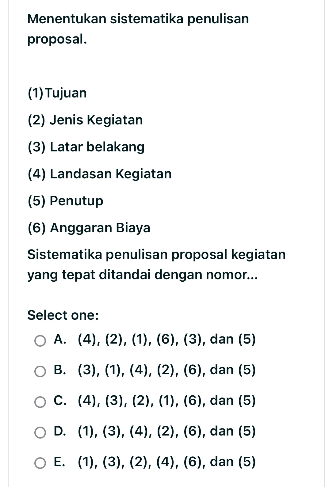 Menentukan sistematika penulisan proposal. | StudyX