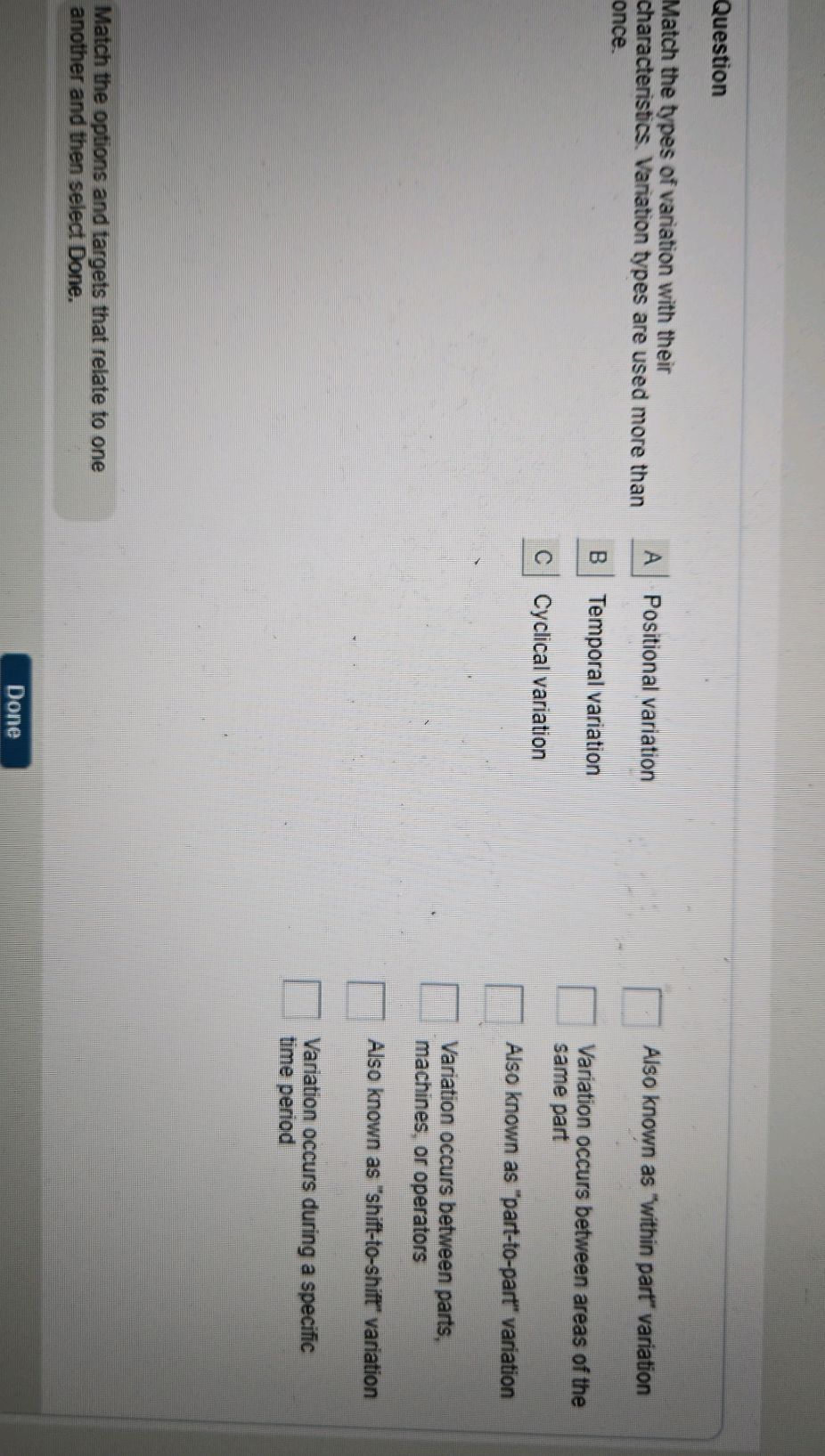 Match the types of variation with their | StudyX