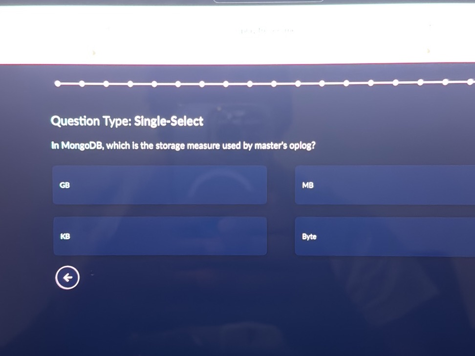 In MongoDB, which is the storage measure | StudyX
