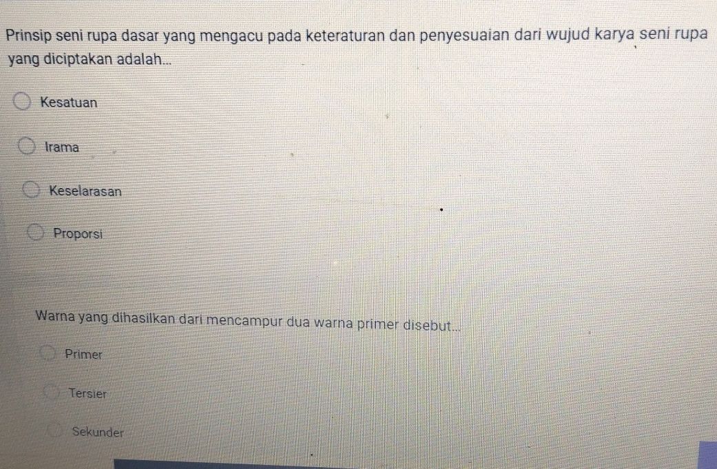 Prinsip seni rupa dasar yang mengacu pada | StudyX