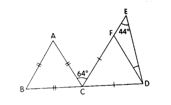 The image shows two triangles, $ ABC$ and $ | StudyX