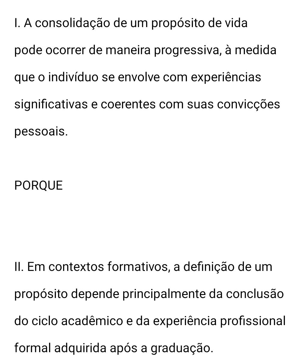 I. A consolidação de um propósito de vida | StudyX