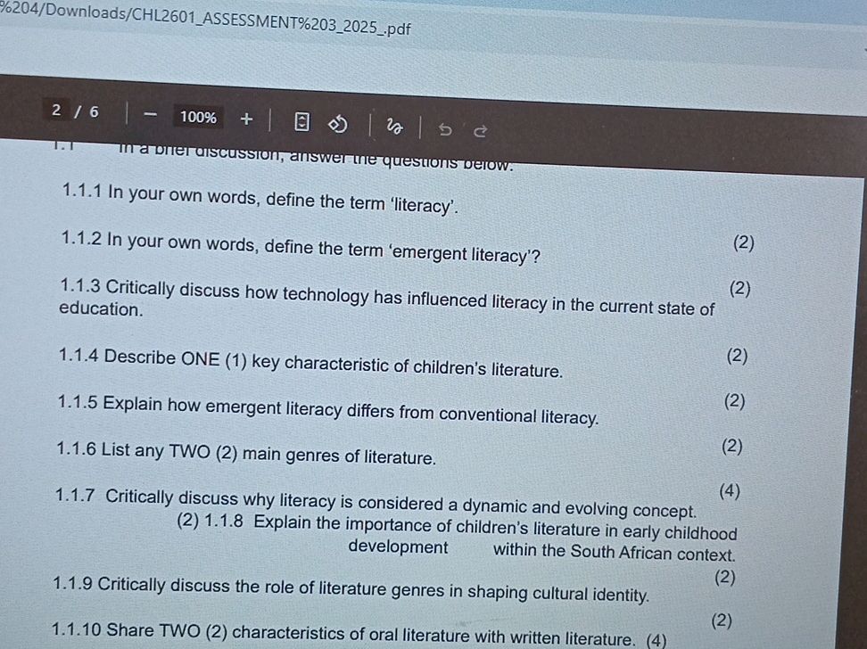 1.1 In a brief discussion, answer the | StudyX
