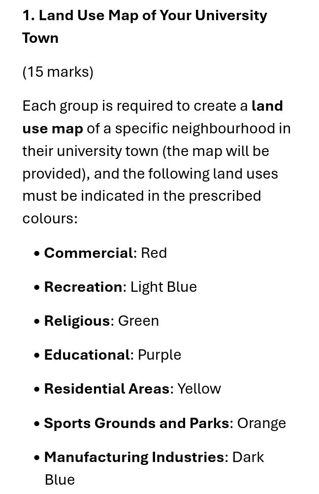 1. Land Use Map of Your University Town (15 | StudyX