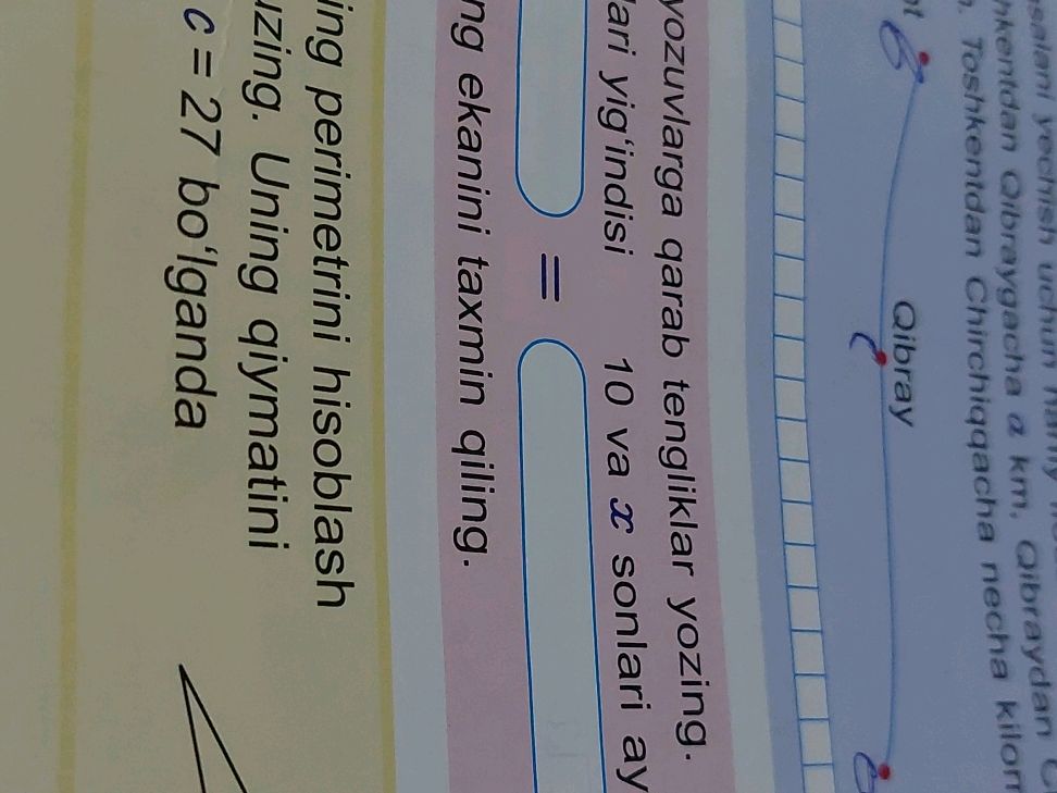 yozuvlarga qarab tengliklar yozing. ari | StudyX