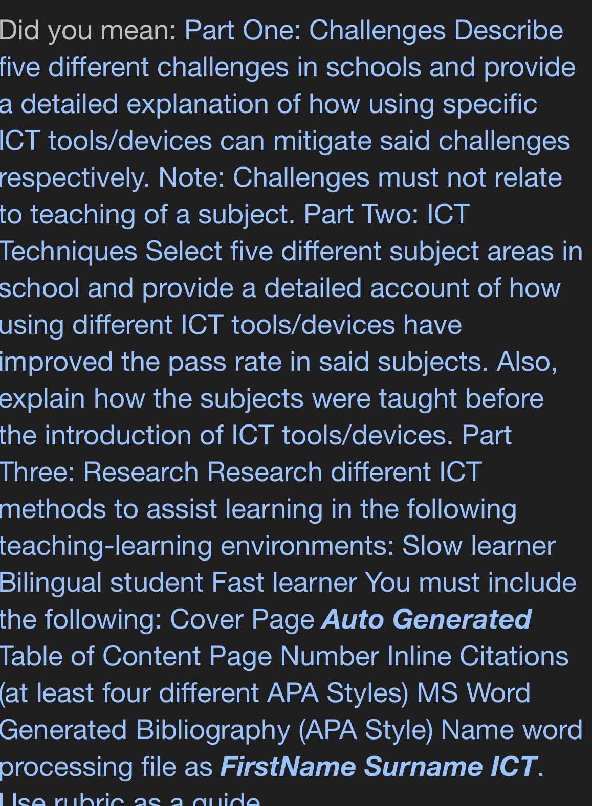 Part One: Challenges Describe five different | StudyX