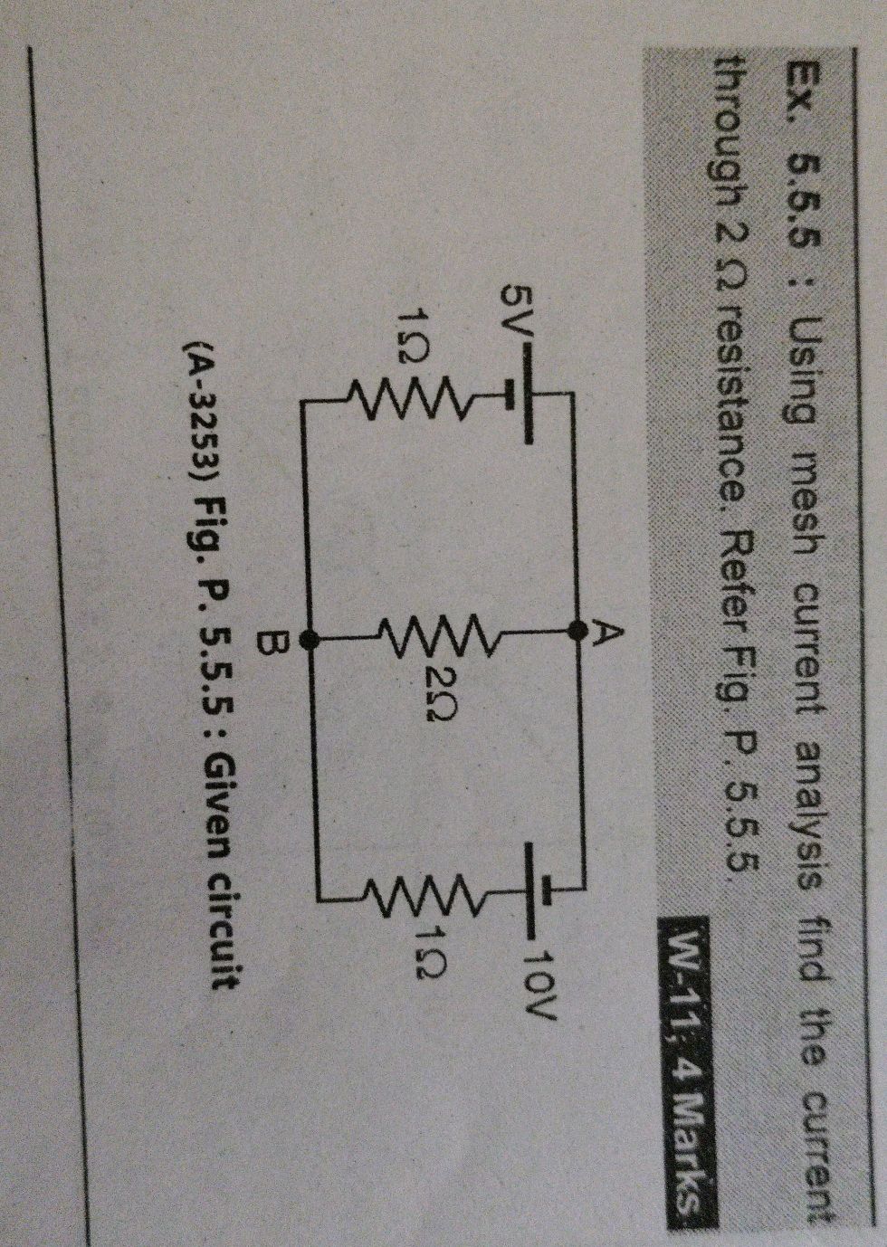 Ex. 5.5.5: Using mesh current analysis find | StudyX