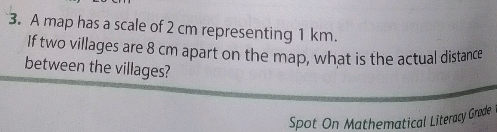 3. A map has a scale of 2 cm representing 1 | StudyX