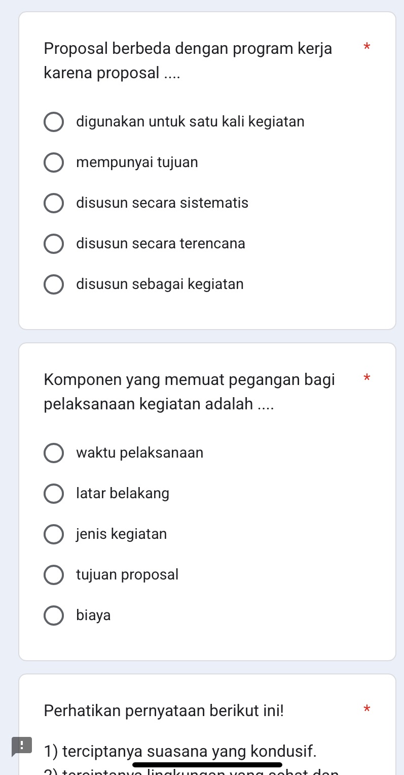 Proposal berbeda dengan program kerja karena | StudyX