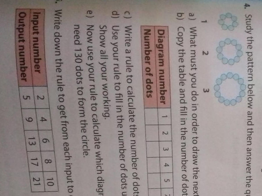 4. Study the pattern below and then answer | StudyX