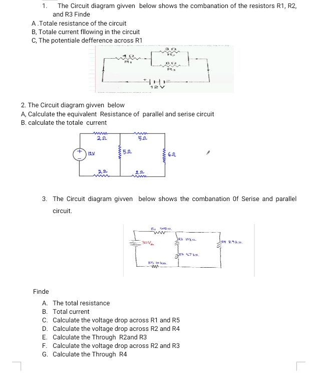1. The Circuit diagram given below shows the | StudyX
