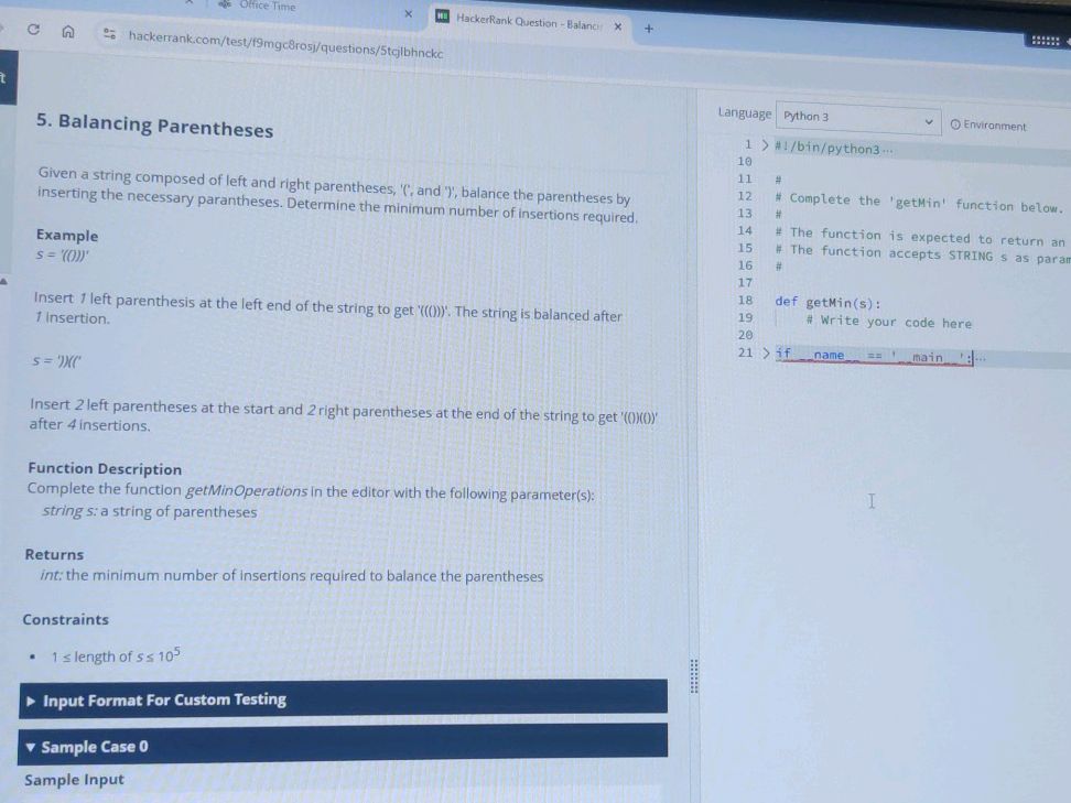 5. Balancing Parentheses Given a string | StudyX