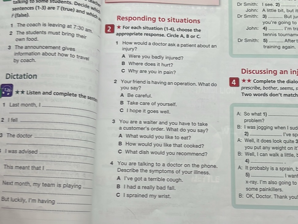 2 For each situation (1-4), choose the | StudyX