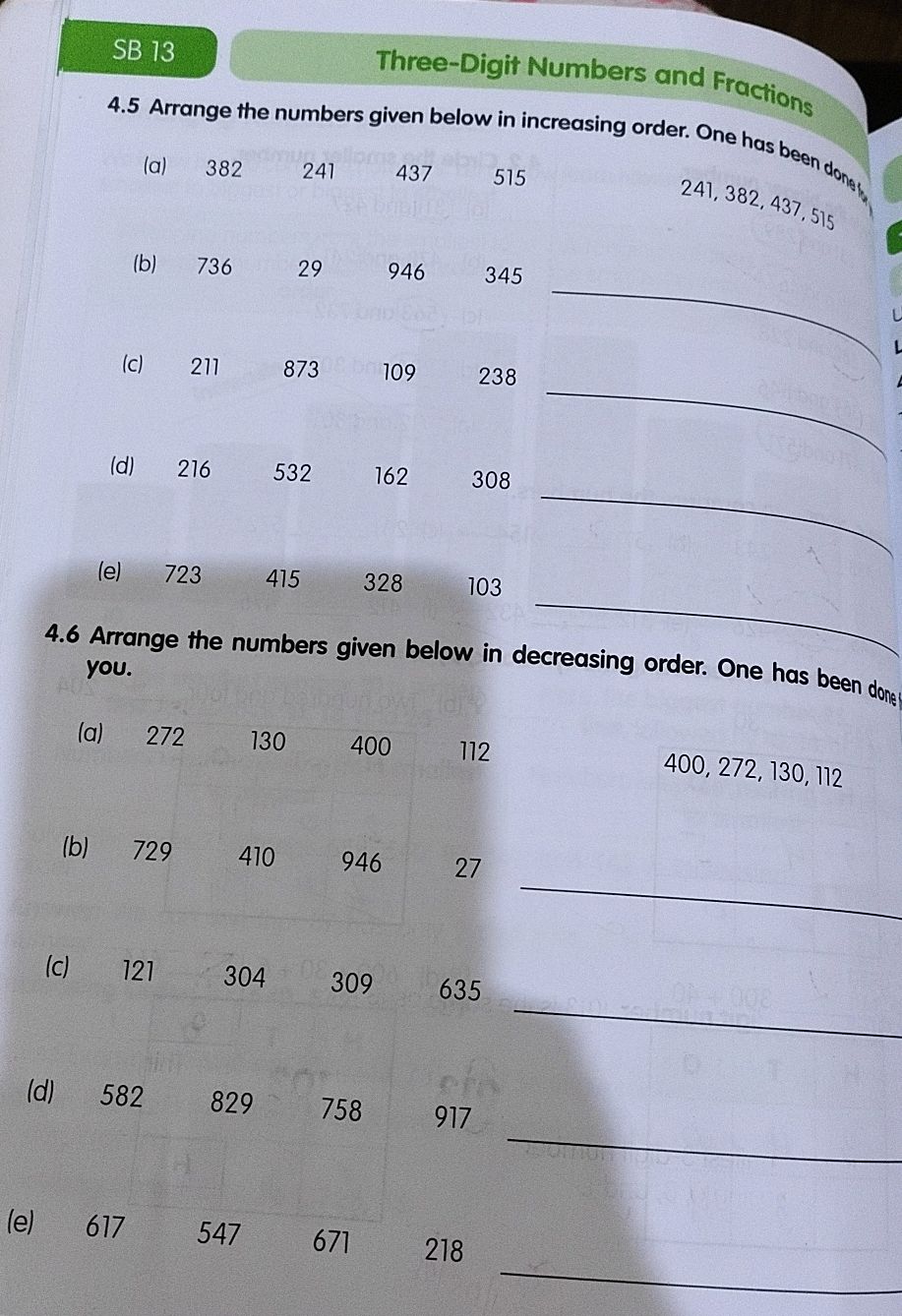 4.5 Arrange the numbers given below in | StudyX