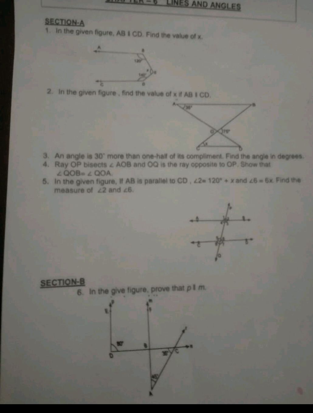 1. In the given figure, AB || CD. Find the | StudyX