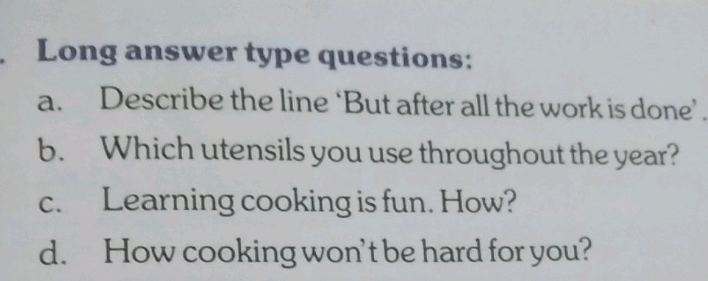 Long answer type questions: a. Describe the | StudyX