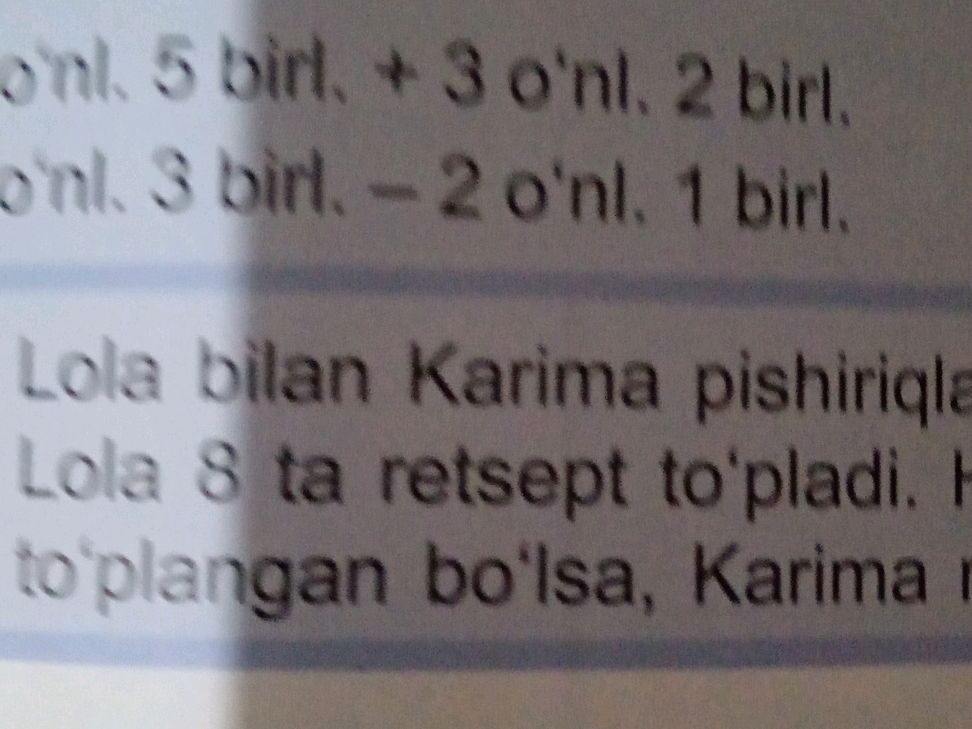 o'nl. 5 birl. + 3 o'nl. 2 birl. o'nl. 3 | StudyX