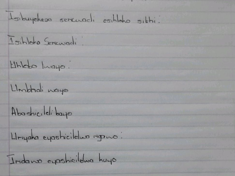 Isibuyekezo sericuadi esıhlako sithi. | StudyX