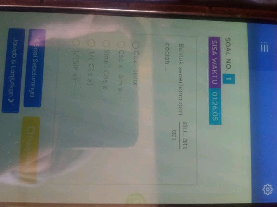 Bentuk sederhana dari \( {sinx | StudyX