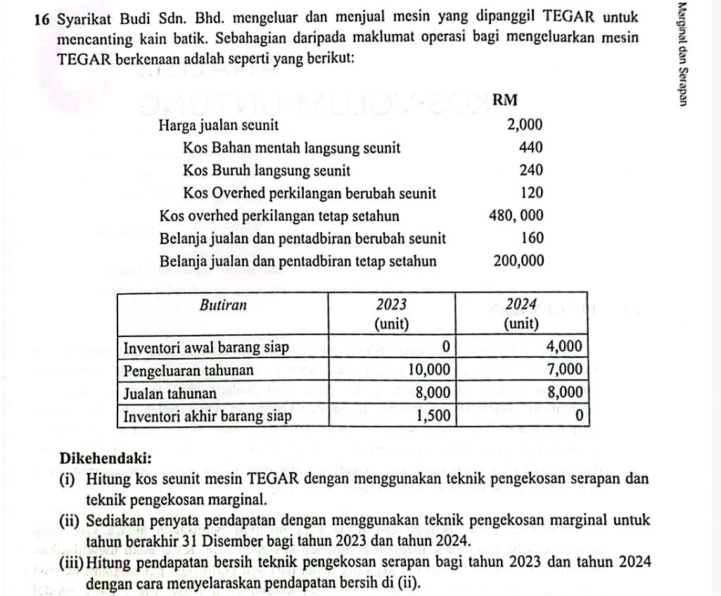 Syarikat Budi Sdn. Bhd. mengeluar dan | StudyX